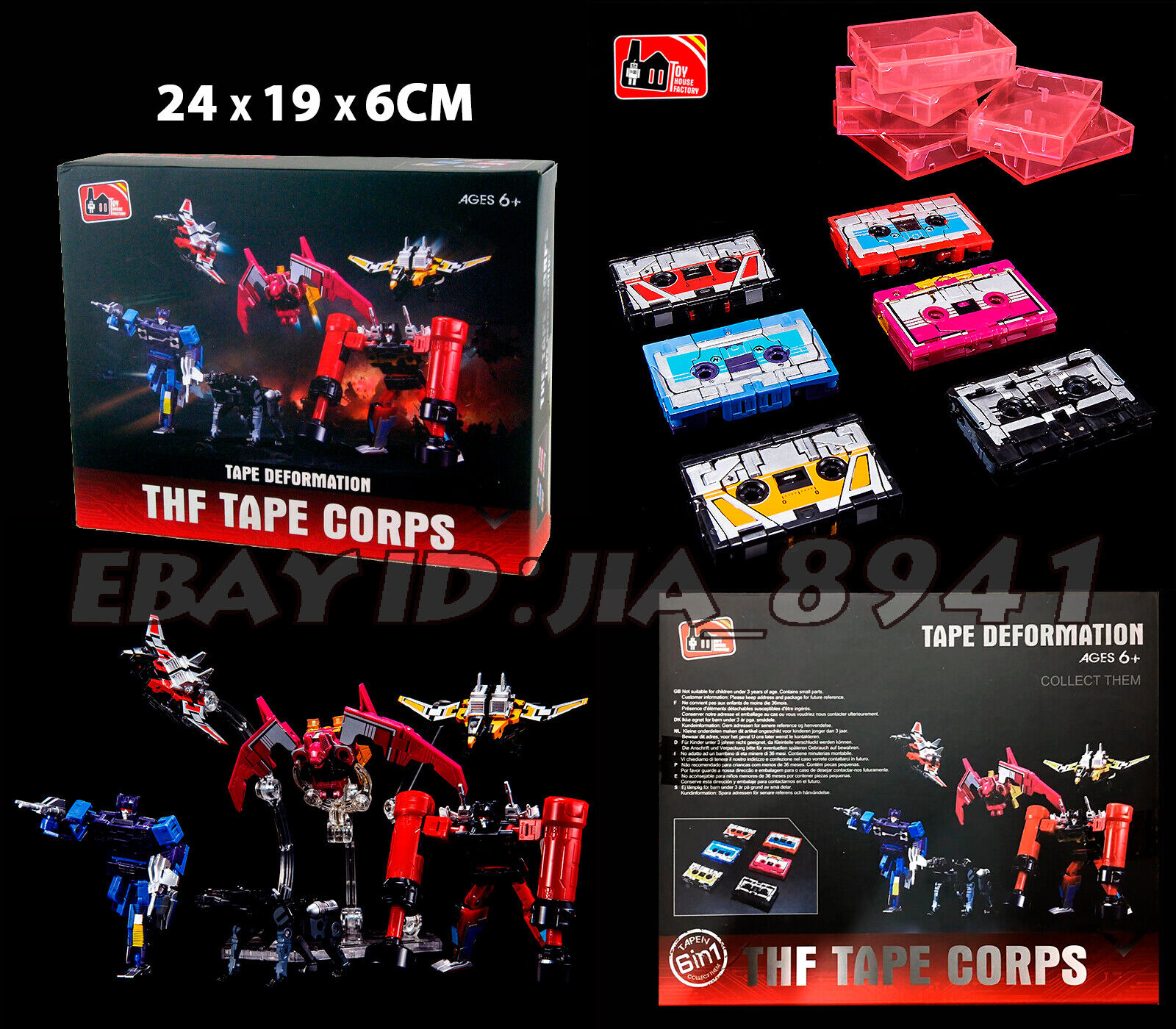 THF-01P 6 Six Tape Cassette Soundwave MP13 Transforms