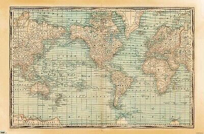 WORLD MAP RUSTIC STYLE 22x34 18954