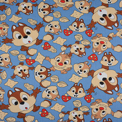 Yard Cartoon chip dale Pattern Cotton Sewing Fabric DIY Handmade Material