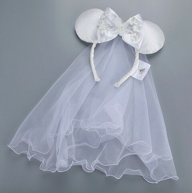 Minnie Mouse Wedding Veil Ears Bride Headband Disney